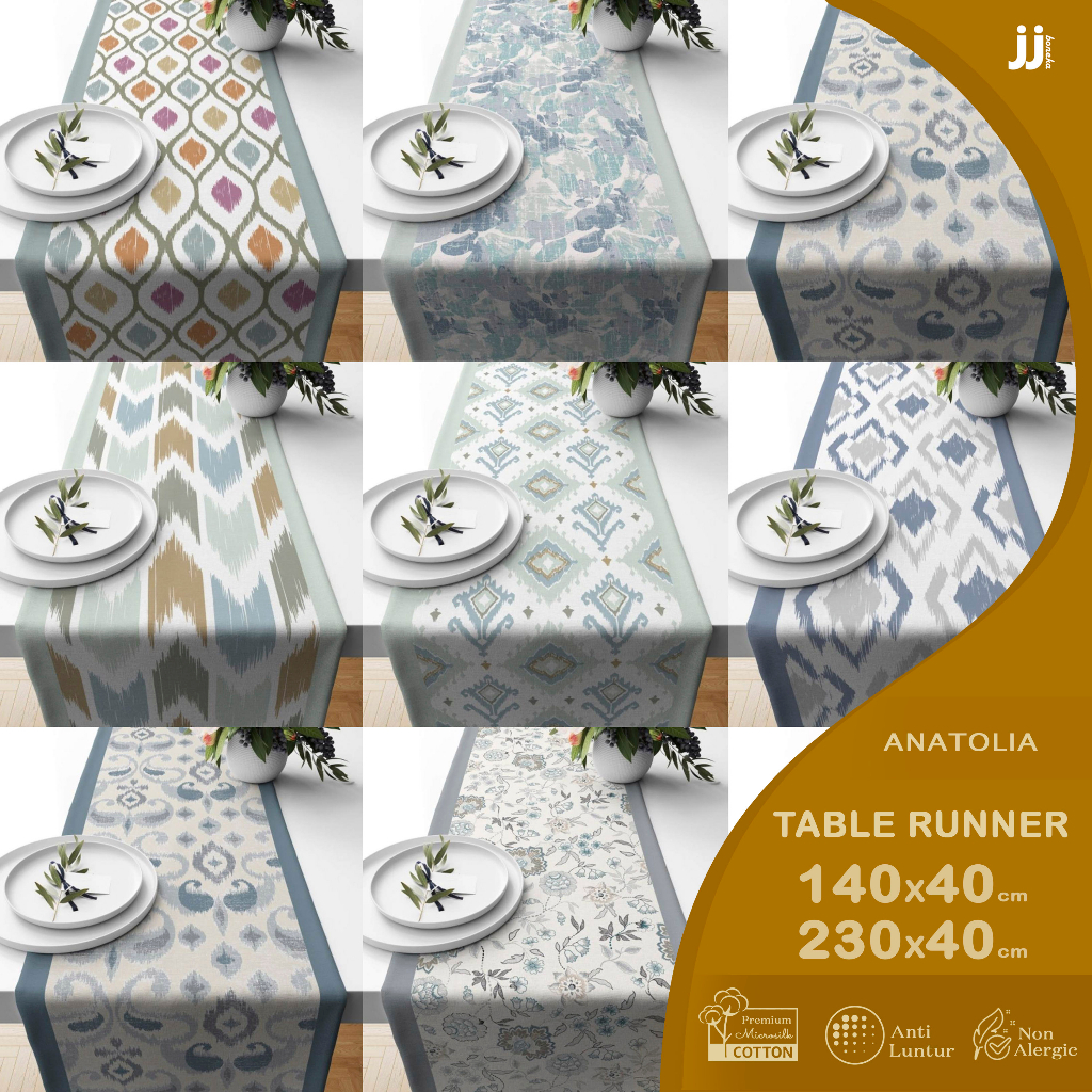 Jual TABLE RUNNER TAPLAK MEJA PRINT MOTIF ANATOLIA SERIES 140X40 DAN ...