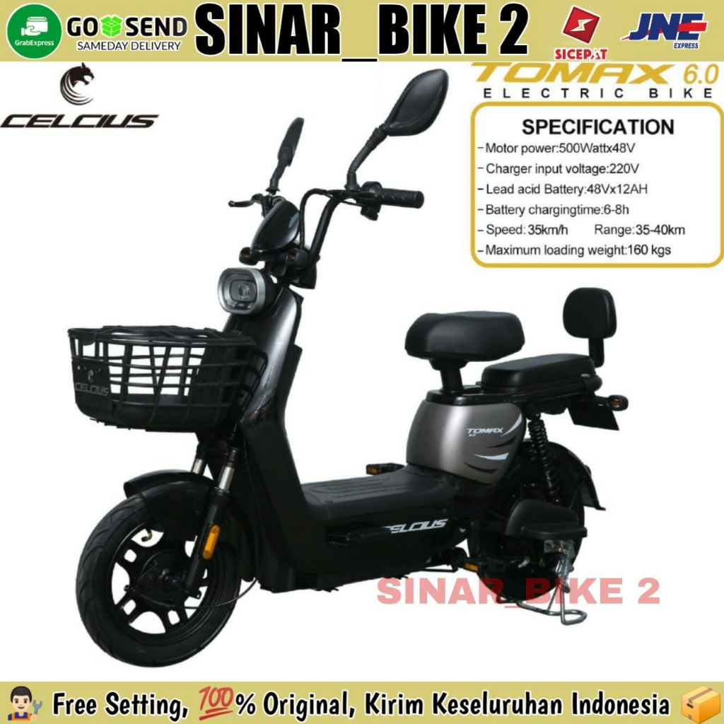 Jual Sepeda Listrik CELCIUS TOMAX 6.0 & TOMAX X3 Electric E Bike 500 ...