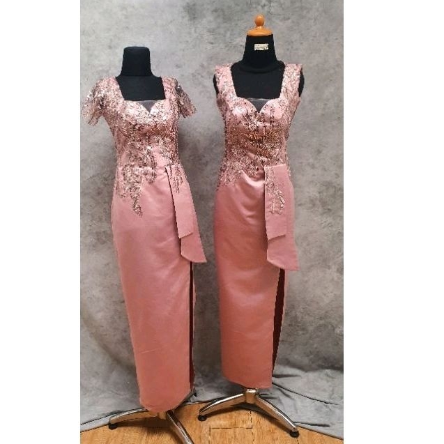 Jual Gaun pesta rosegold / gaun mama / gaun sister | Shopee Indonesia