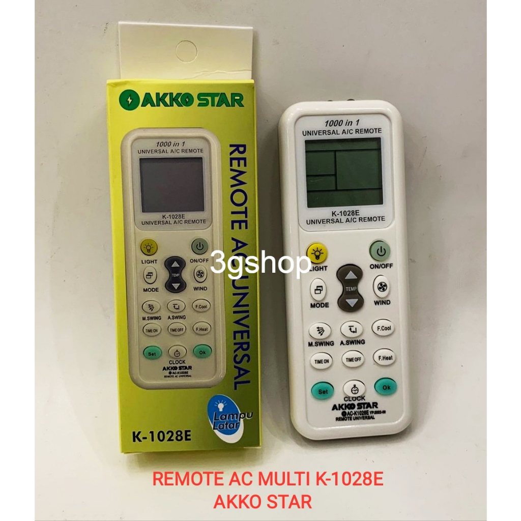 Jual REMOTE AC MULTI AC-K1028E AKKO STAR | Shopee Indonesia