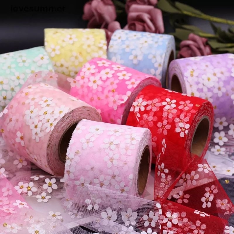 Jual 1 yard (90 cm) Tile bunga sakura lebar 6 cm | Shopee Indonesia