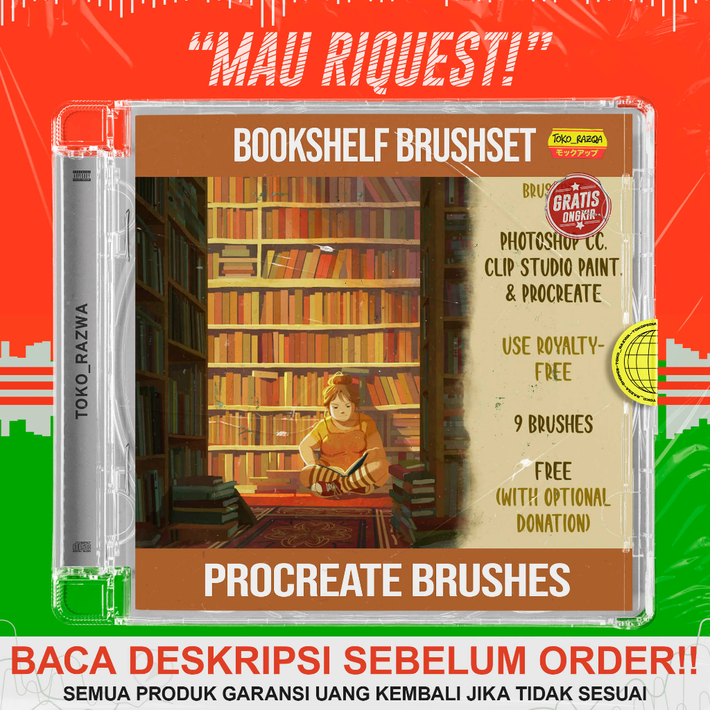 Jual Bookshelf Brushset (Photoshop, CSP, Procreate) - 130423 | Shopee Indonesia