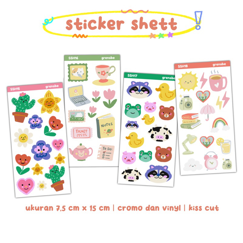 Jual cute sticker sheet/ sticker journal bujo planner deco lucu ...