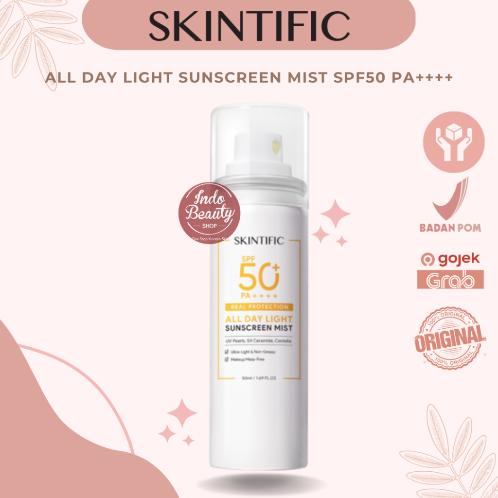 Jual SKINTIFIC All Day Light Sunscreen Mist SPF50 PA++++ ( Sunscreen Spray Anti UV Wajah & Body ...