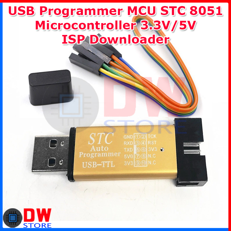 Jual STC 51 Programmer Downloader USB ISP 8051 Microcontroller 3.3V-5V | Shopee Indonesia