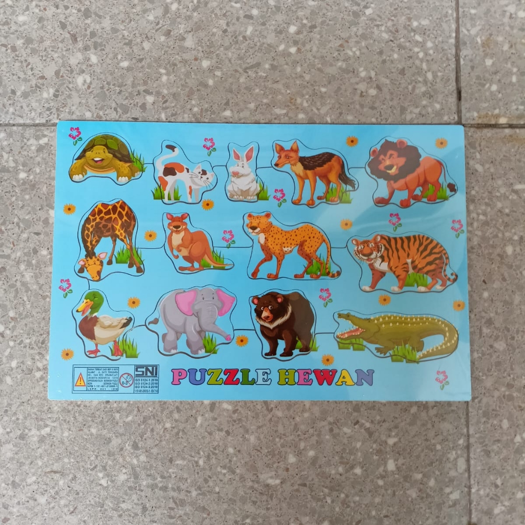 Jual Mainan Edukasi Anak Puzzle Kayu SNI Gambar Hewan Laut Binatang ...