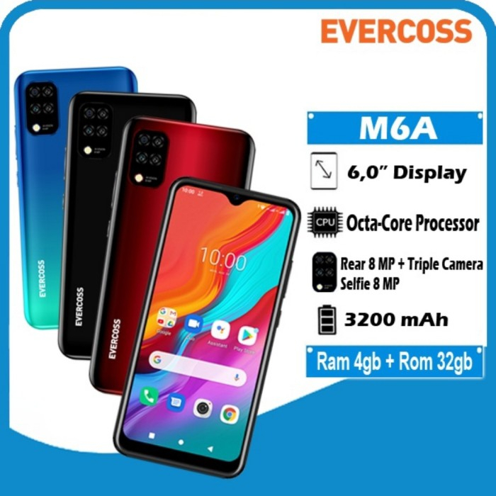 Jual HP Murah Evercoss M6A 4/32 Ram 4GB Internal 32GB Garansi Resmi ...