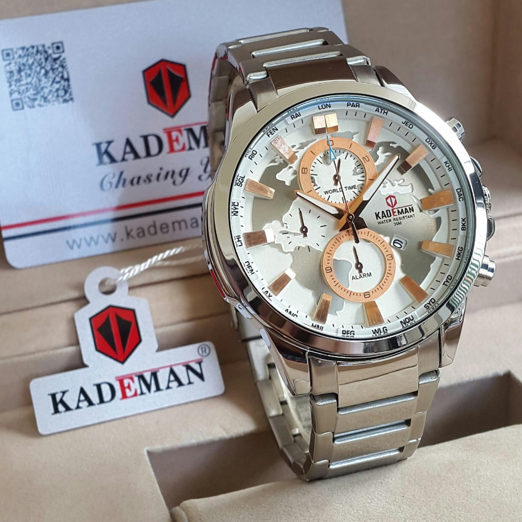 Jual Jam tangan KADEMAN Original K443G rantai CRONO VARIASI | Shopee ...