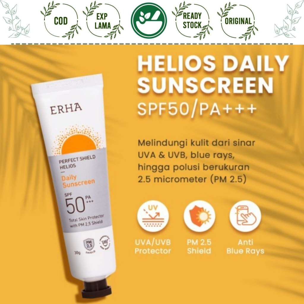 Jual ERHA PERFECT SHIELD HELIOS SPF50 PA+++ DAILY SUNSCREEN TABIR SURYA UVA UVB SUN BLOCK 30 ...