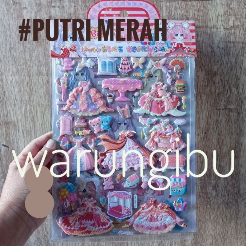Jual Glitter Dress Princess Sticker Rangkap 2 Gambar Tempel Timbul ...