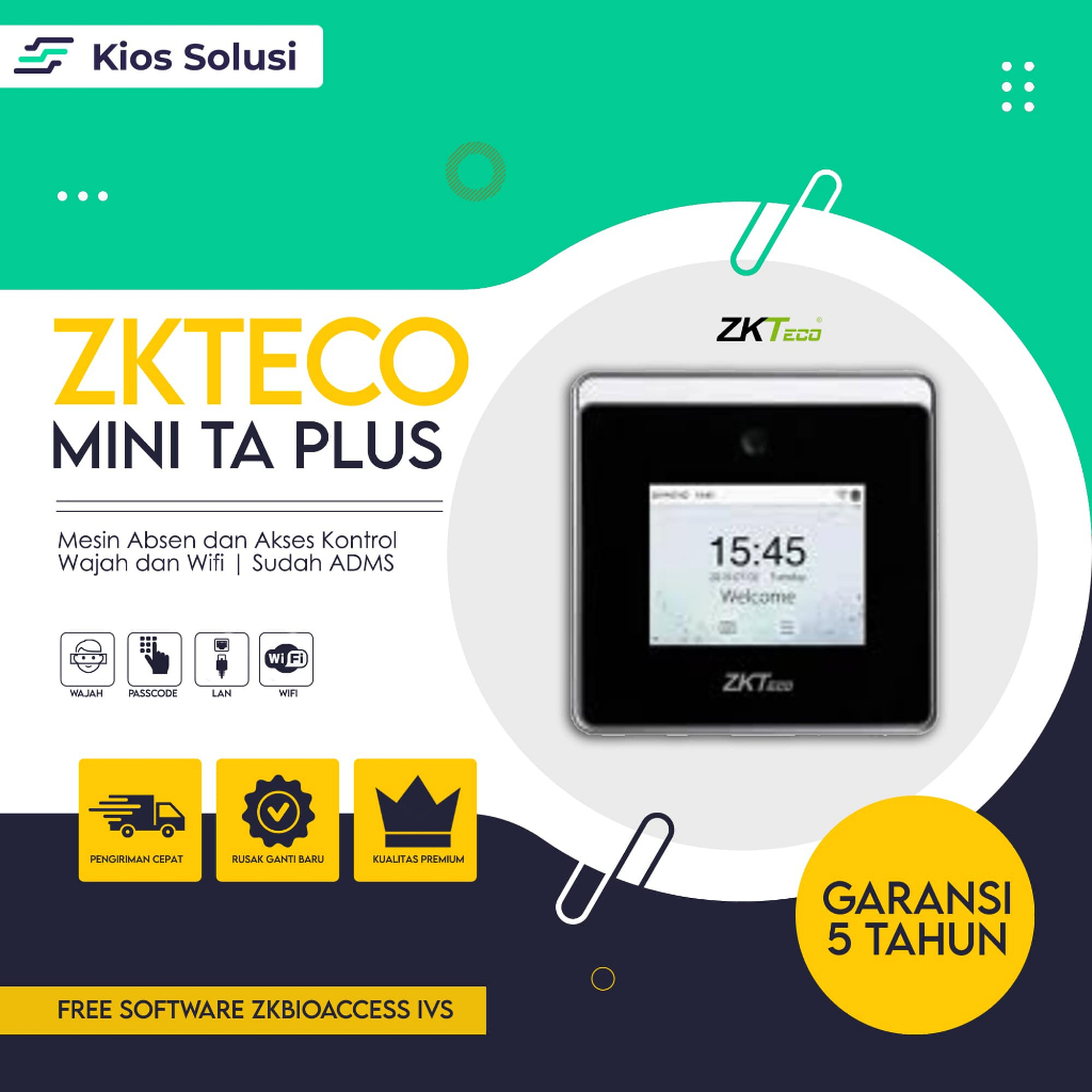 Jual Mesin Absen dan Akses Kontrol ZKTECO MiniTA Plus | Mesin Absensi Wajah dan Pin | Sudah ADMS ...