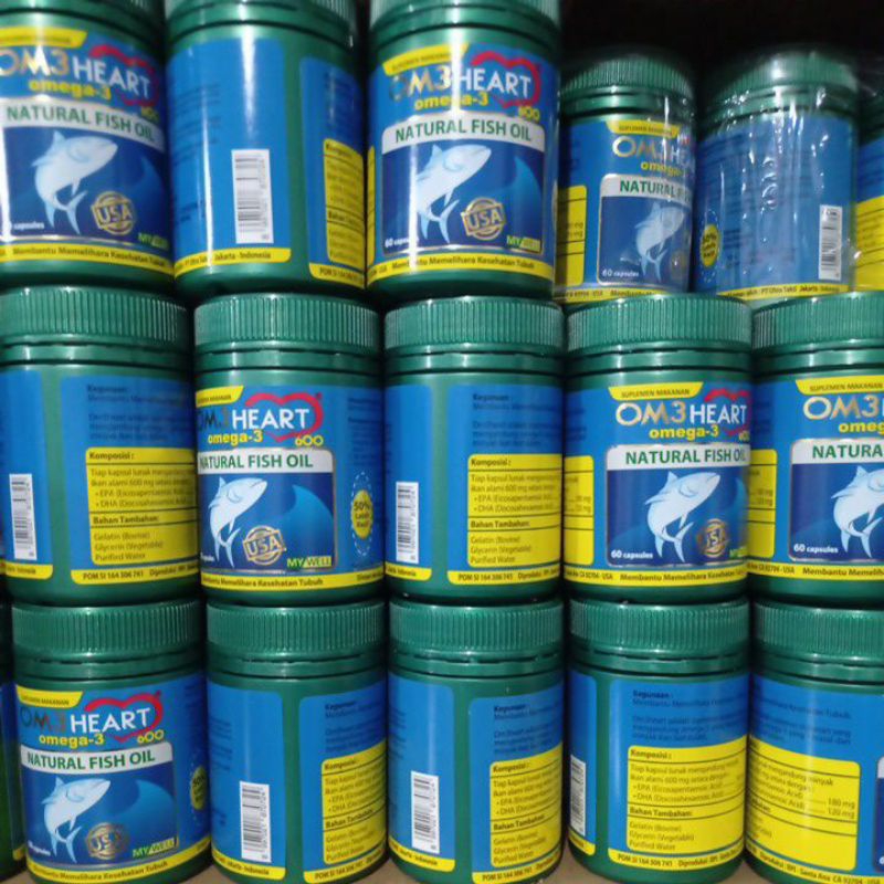 Jual Om3 Heart omega 3 isi 60 kapsul Ome heart natural fishing oil ...