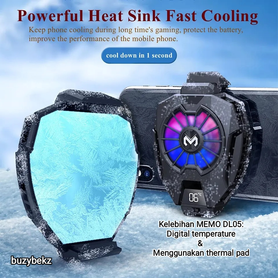 Jual MEMO GAMING FAN PHONE RADIATOR COOLER KIPAS PENDINGIN HP HANDPHONE ...