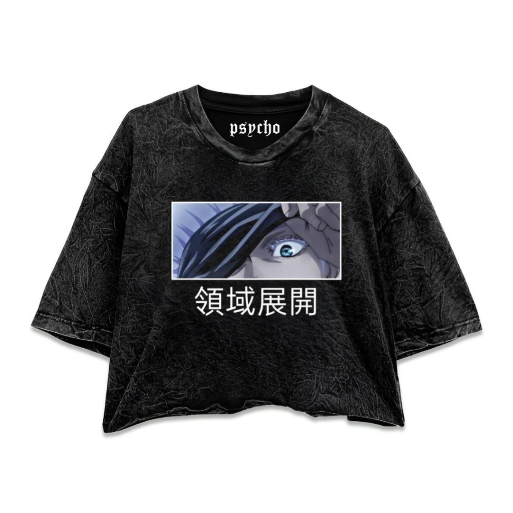 Jual Psycho Crucify "Gojo Satoru" Oversized Crop Top | Crop Tee ...