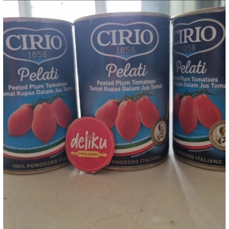 Jual Cirio tomato peeled 400gr pelati tomat kupas dalam jus | Shopee ...