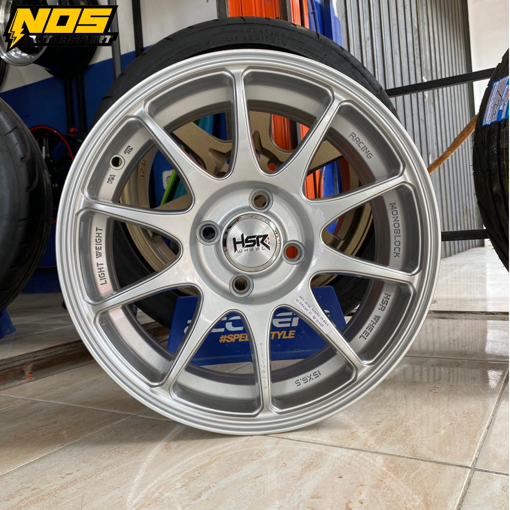 Jual VELG RACING HSR UNTUK MOBIL HONDA BRIO, RING 15 LUBANG BAUT 4X100 WARNA SILVER JARI JARI ...
