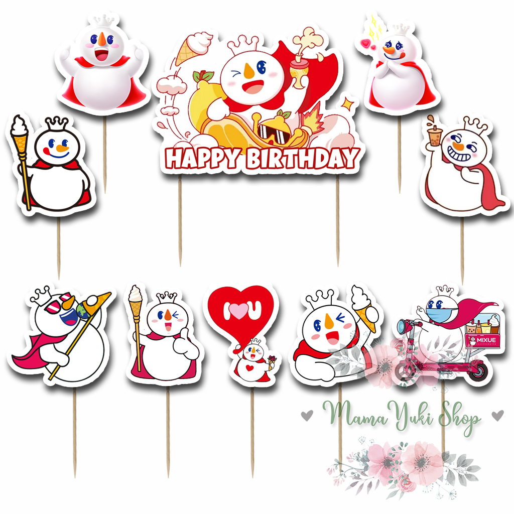 Jual Topper Cake Hiasan Kue Ulang Tahun Anak motif MIXUE ICE CREAM ...