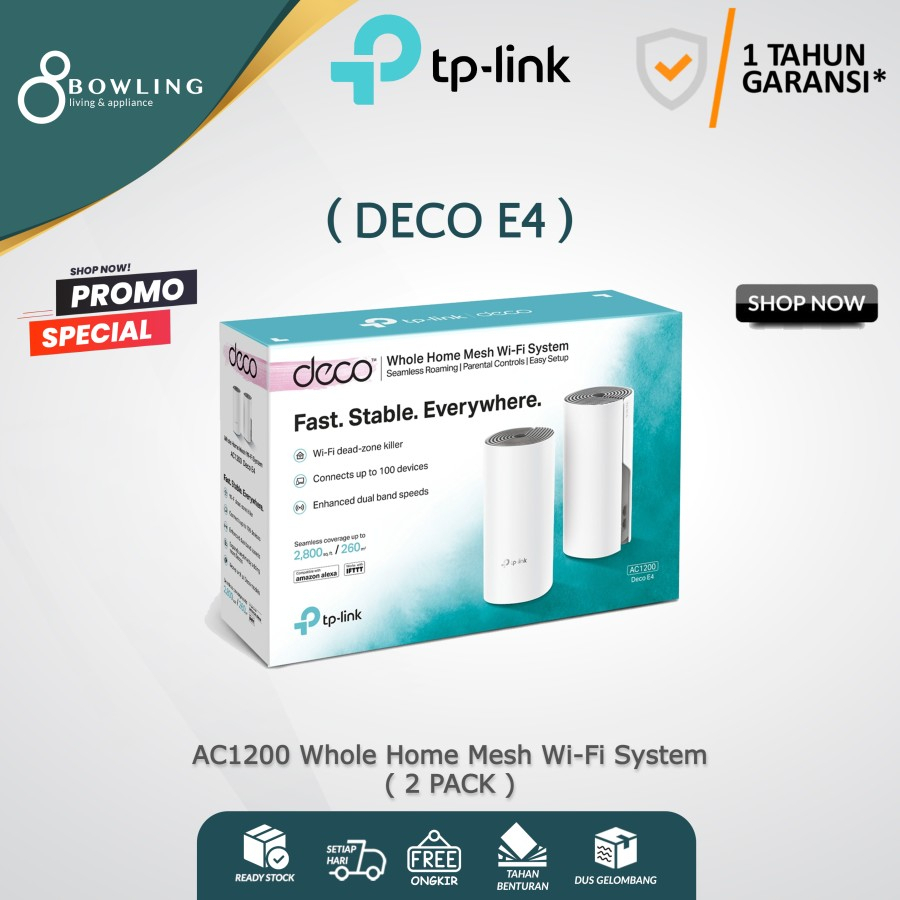 Jual Tp-Link Deco E4 2 Pack Whole Home Mesh WiFi AC1200 Router Access ...