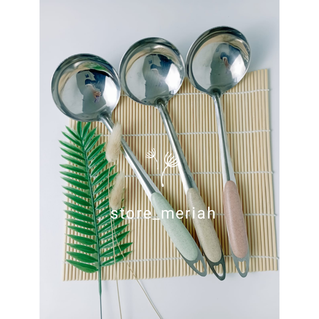 Jual SM Sendok Sayur Centong Kuah Sayur Stainless Irus Gagang Warna ...