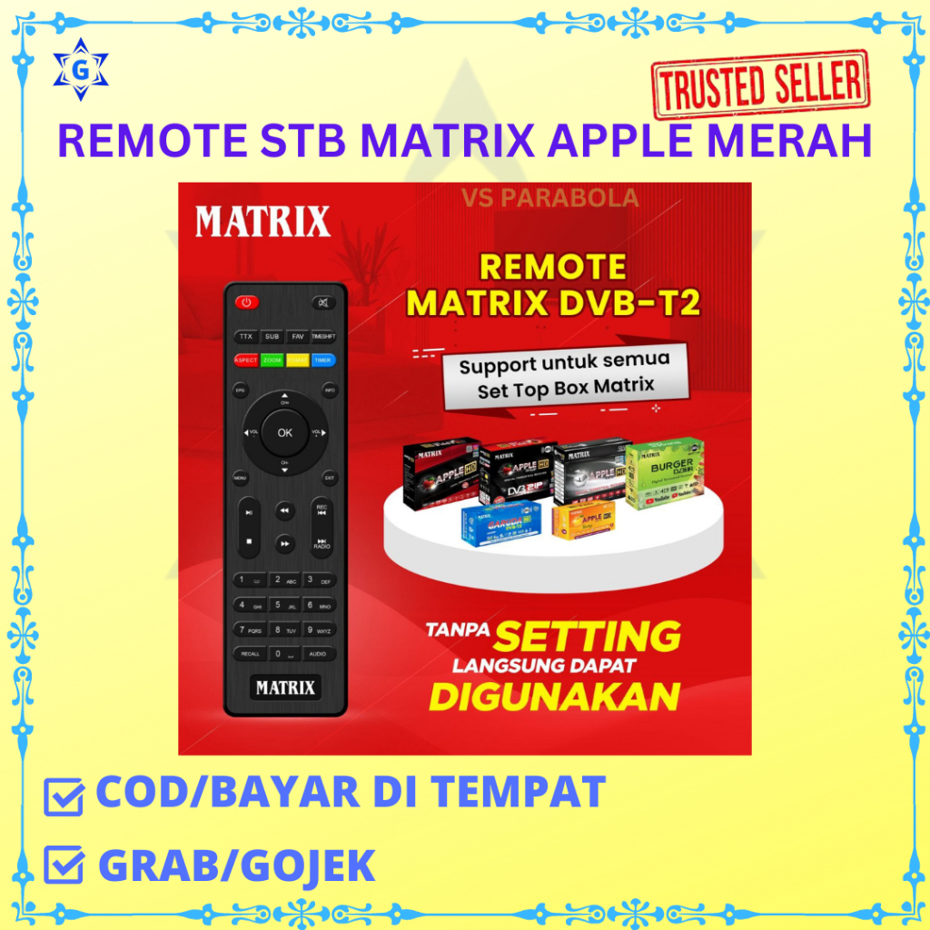 Jual MATRIX REMOTE STB DVB T2 MATRIX APPLE ORI PABRIK | Shopee Indonesia
