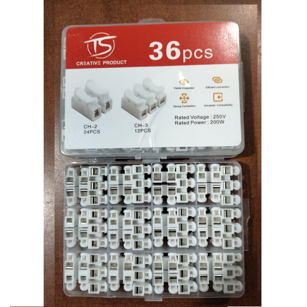 Jual Sambungan Kabel Listrik Quick Connect 2 or 3 Wire Connector Spring ...