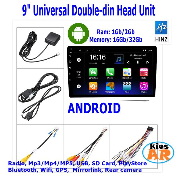 Jual 9" inch Android Head Unit Double Din Universal Ram 1Gb/2Gb Memory ...
