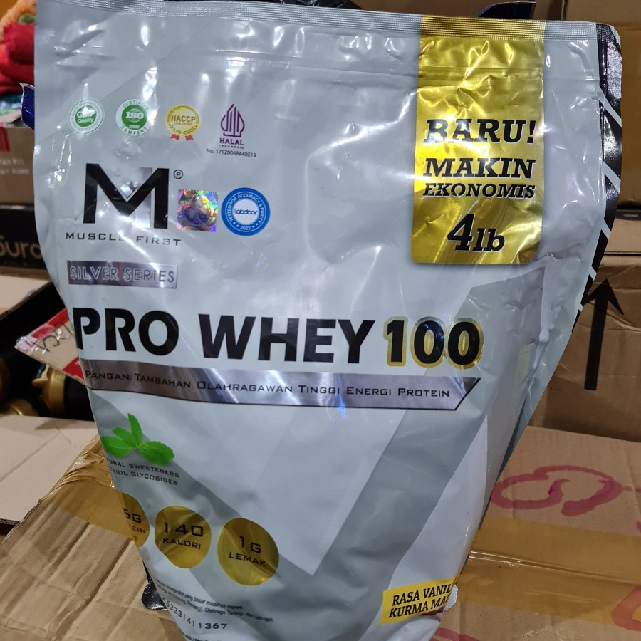 Jual PRO WHEY 100 MUSCLE FIRST susu 4 LBS BPOM HALAL PROTEIN PROWHEY ...