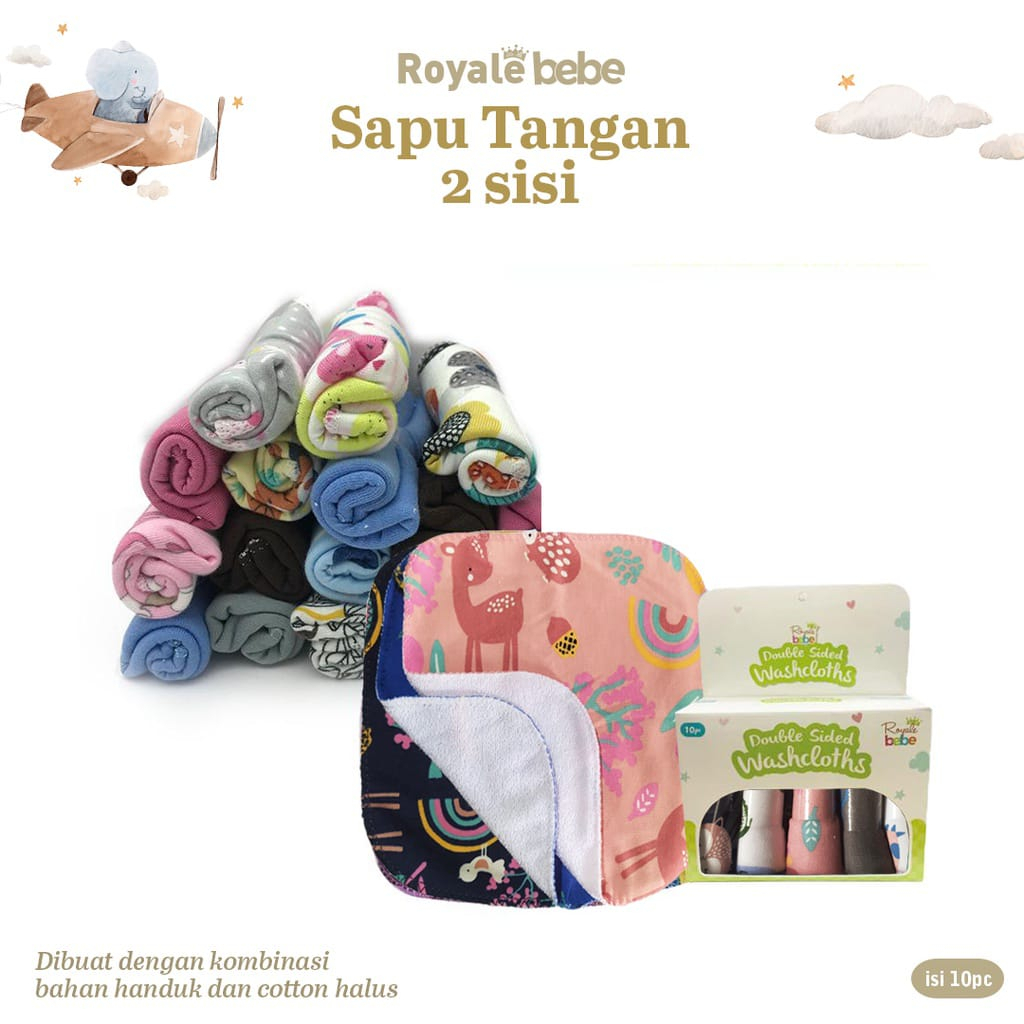 Jual Royal Bebe Sapu tangan washcloth isi 10/ washlap/ wash lap ...