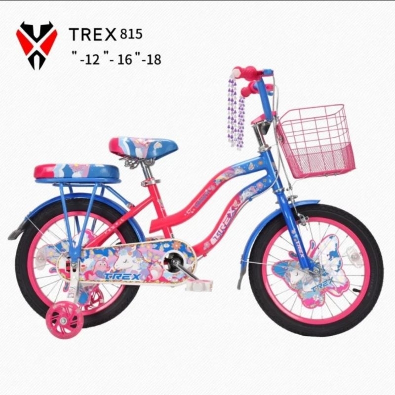 Jual Sepeda Mini TREX UNICORN 18 inch sepeda perempuan roda 4 kranjang ...