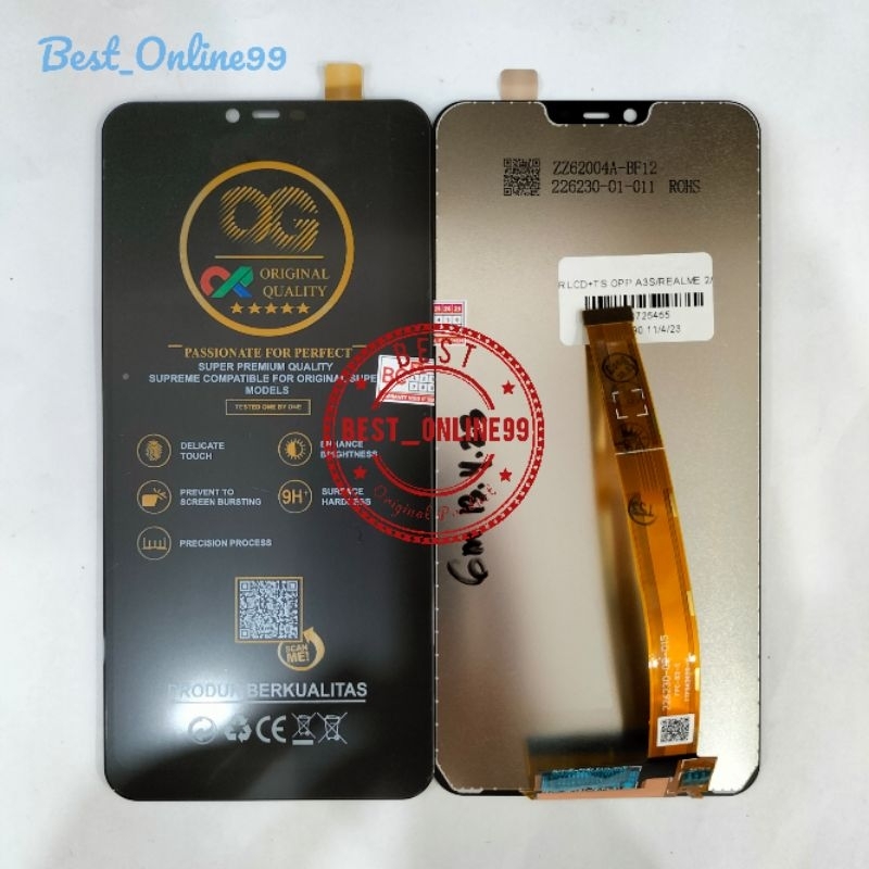Jual LCD+TS OPPO A3S/REALME 2/REALME C1 BLACK | Shopee Indonesia
