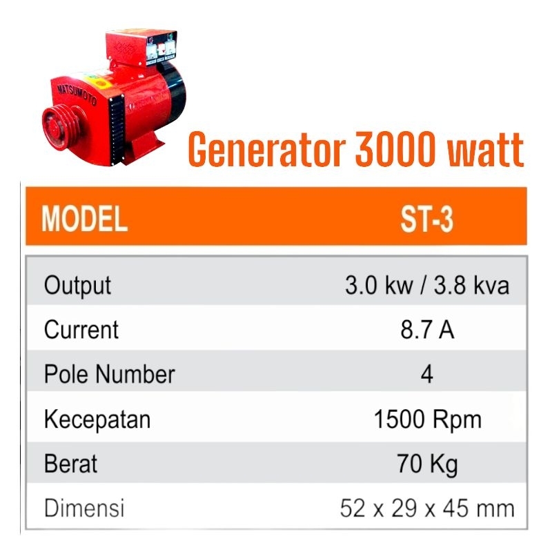 Jual generator matsumoto Generator pembangkit listrik alternator ...