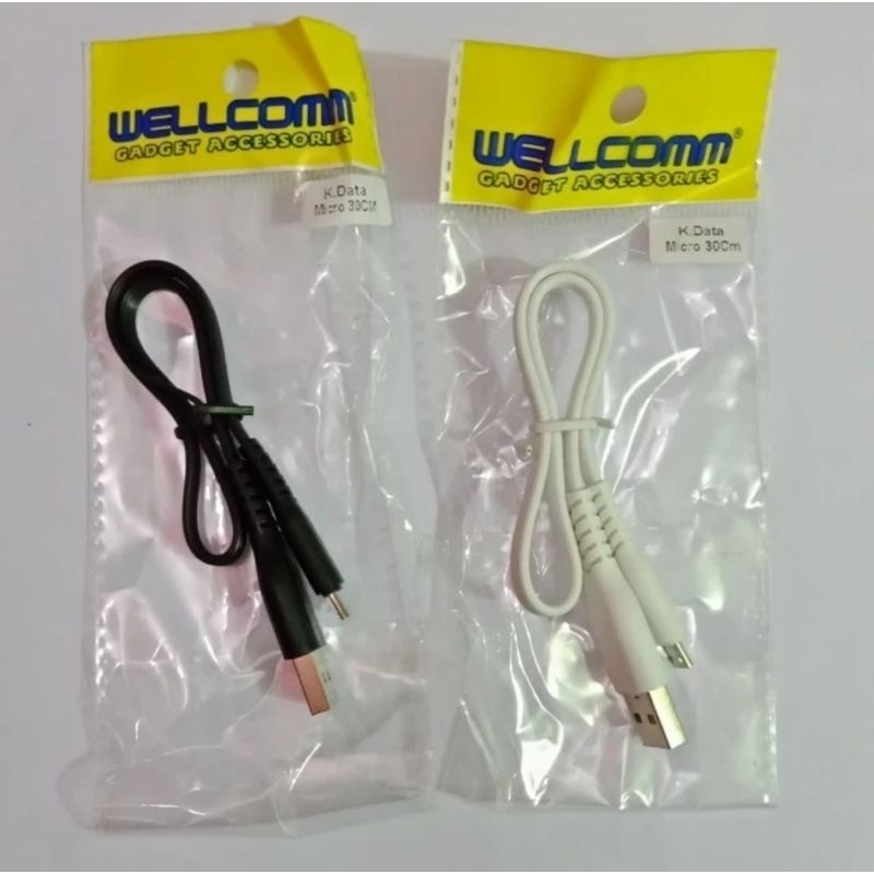 Jual Kabel Data Micro USB Pendek 30cm ORIGINAL WELLCOMM Cabel Data 30 ...