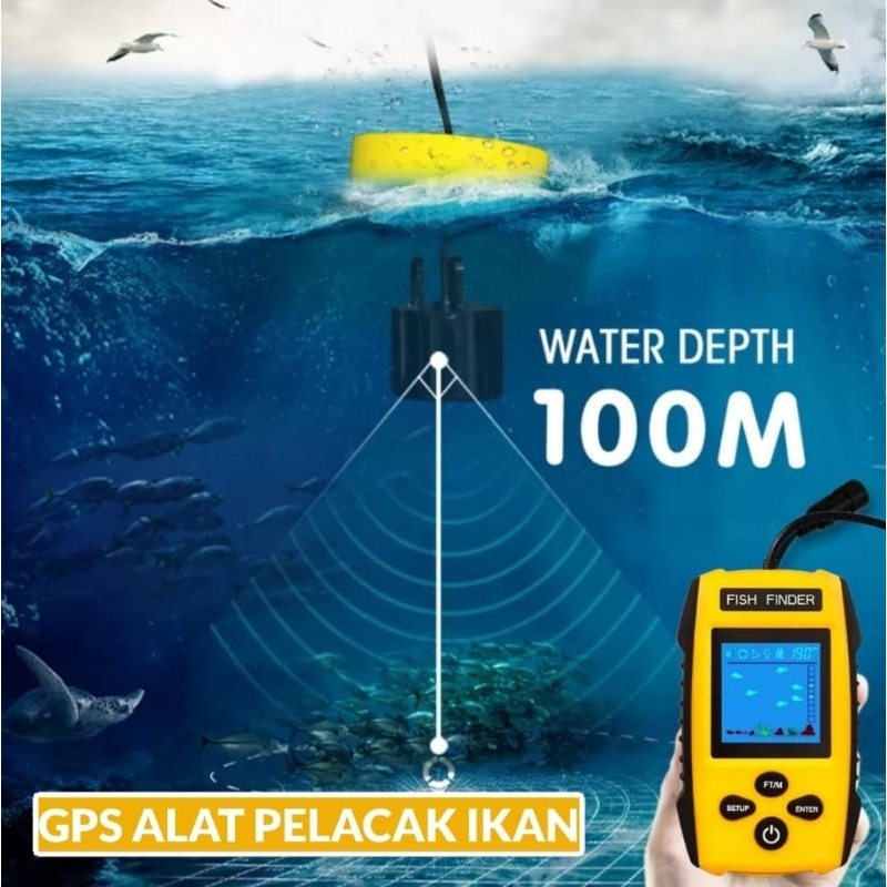 Jual GPS Alat Pelacak Ikan Sensor Sonar Fish Finder Cable LED Display ...