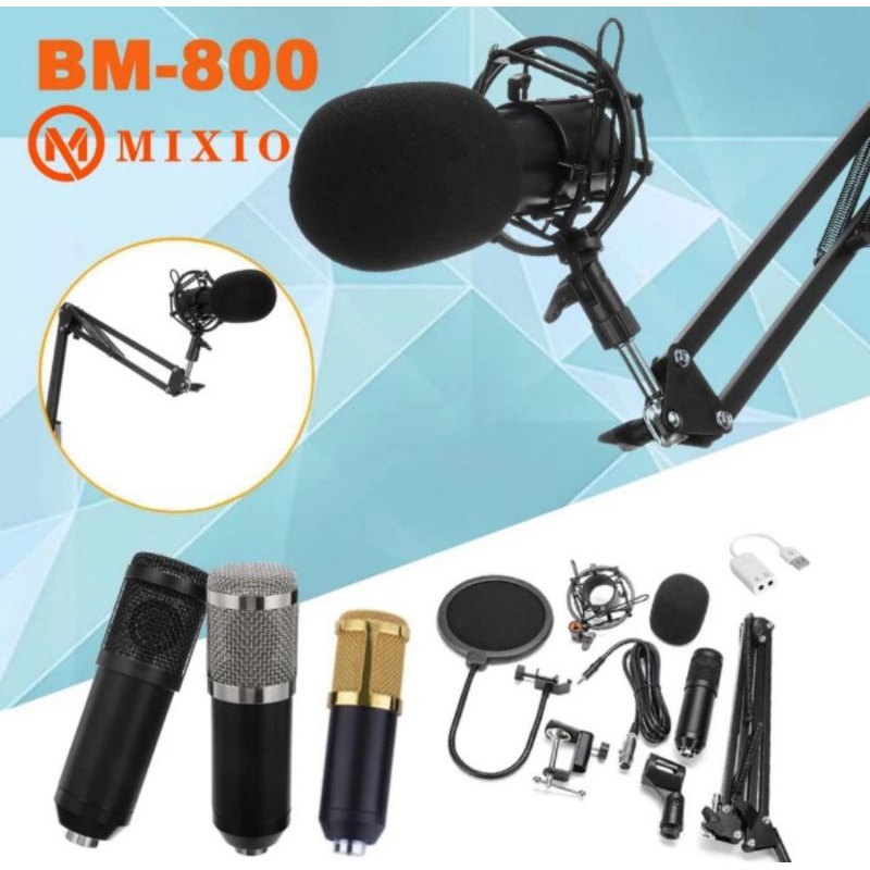 Jual MIXIO BM800 ORIGINAL Full Paket Recorder Microphone Condenser Live ...