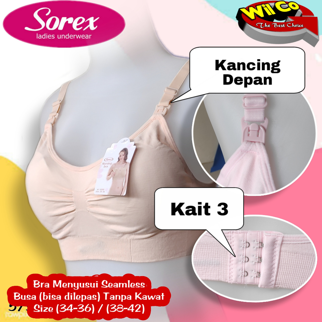 Jual K575 (1-3 Pcs) Sorex Bra Menyusui Kancing Depan Kait 3, Bh ...