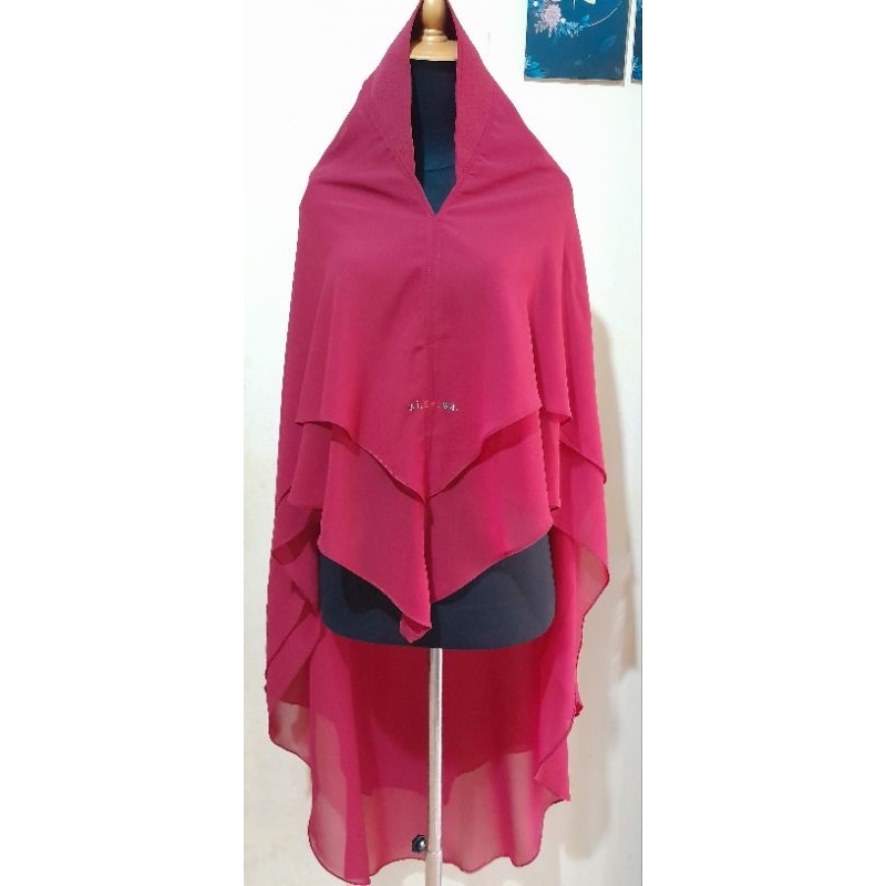 Jual khimar look like sisesa merah(soft pad) | Shopee Indonesia