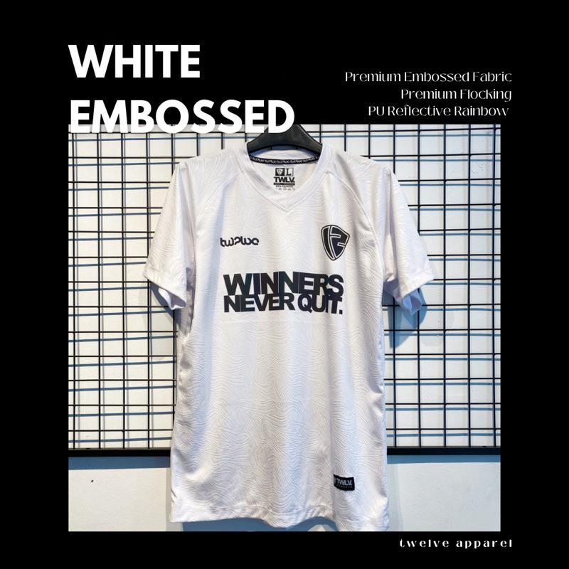 Jual [8.8 SALE] Twelve Embossed WNQ WHITE Reflective Jersey bahan ...