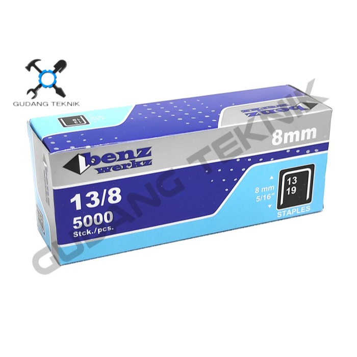 Jual Isi Staples Paku Tembak 8mm Model U 5000pcs 13/8 BENZ / Refil ...