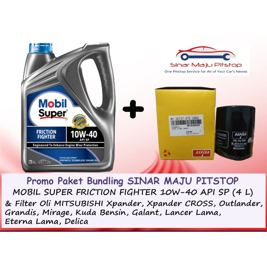 Jual Paket Oli EXXON MOBIL SUPER FRICTION FIGHTER 10W-40 API SP 4 Liter ...