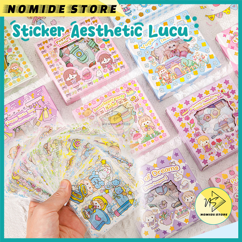 Jual Sticker Aesthetic Lucu Waterproof DIY 100 Pcs Diarybook Scrapbook ...