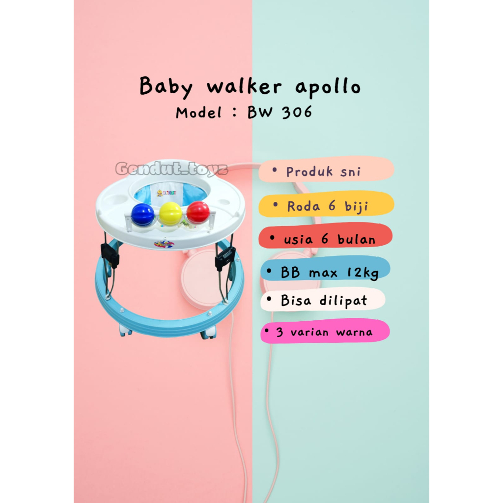 Jual baby walker apollo bisa dilipat | Shopee Indonesia