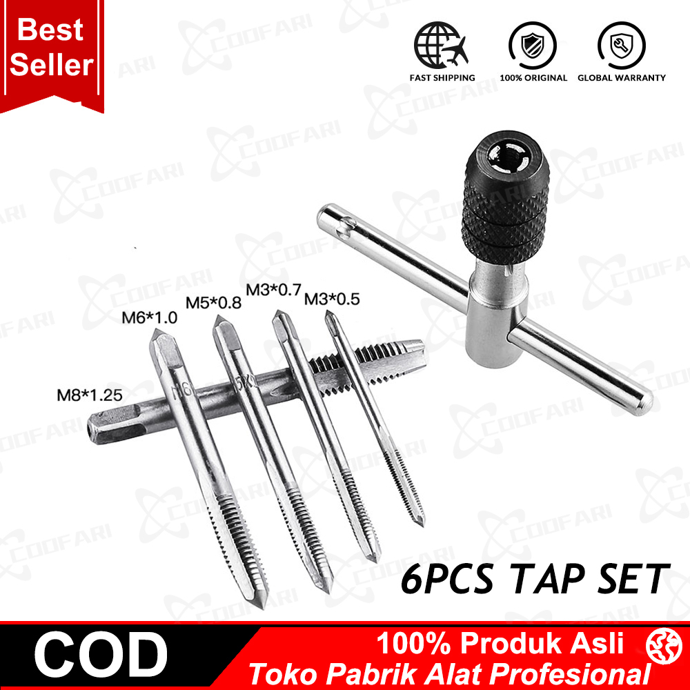 Jual COOFARI Tap Wrench Set Alat Metrik Alat Pembuat Drat Metric Hand ...