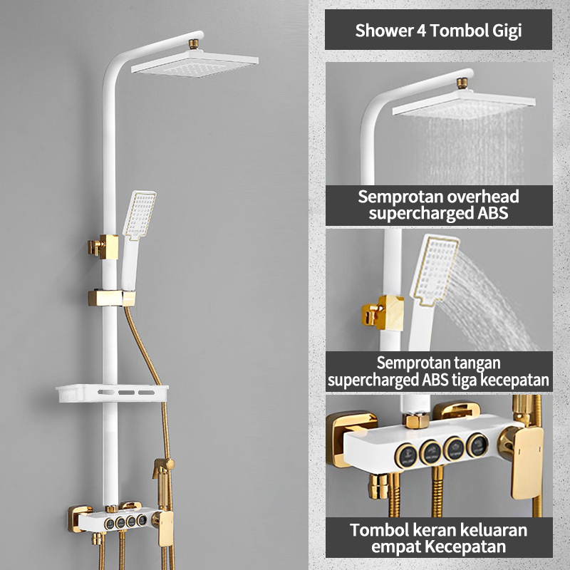 Jual Set shower panas dingin persegi/ shower kamar mandi/ set shower kamar 3in1 dengan keran ...