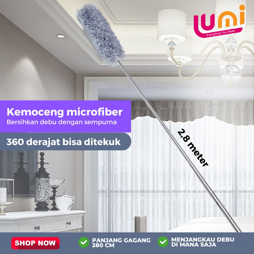 Jual Kemoceng Teleskopik Pembersih Debu Gagang Panjang 2.8 Meter Sapu ...