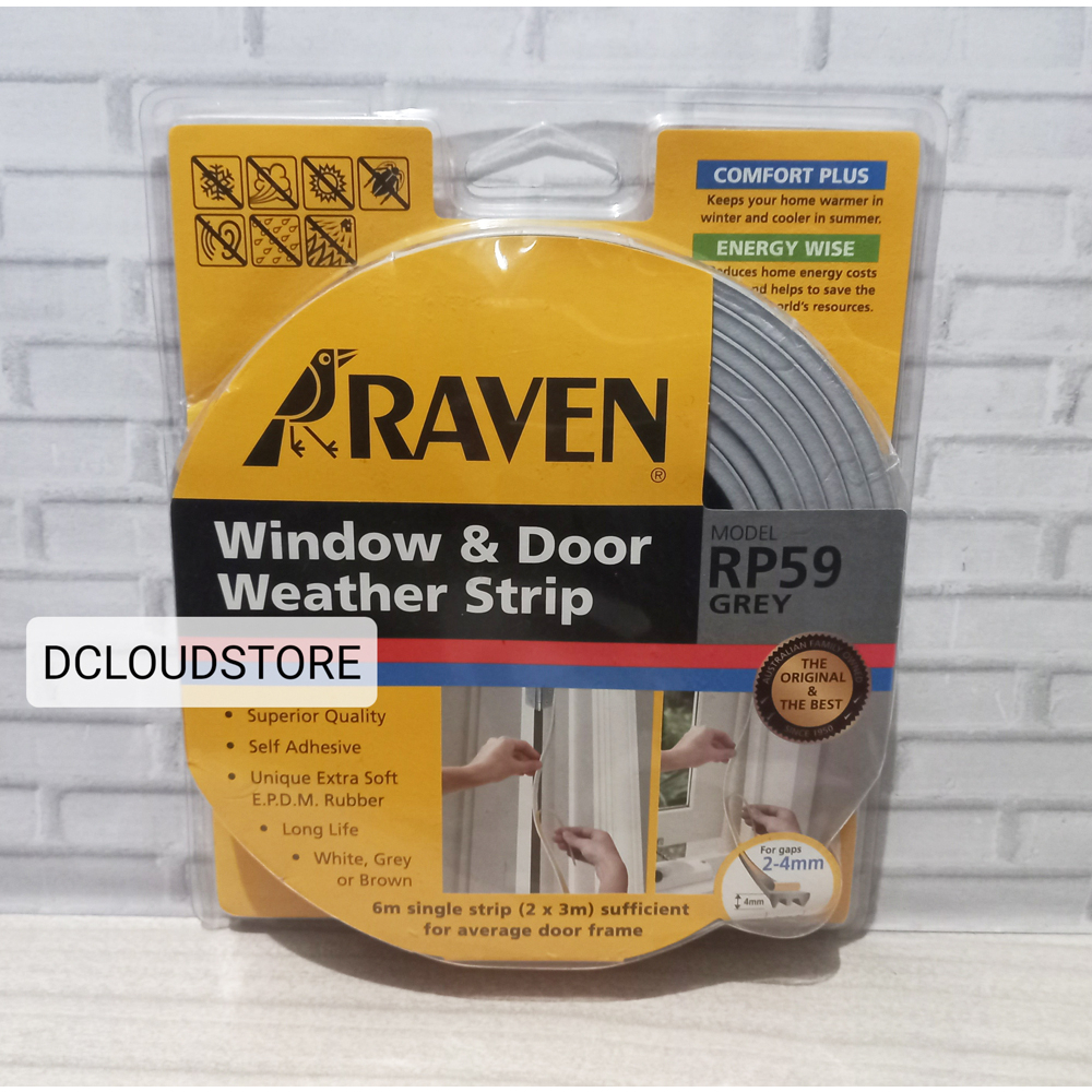 Jual Penutup Celah Kusen RAVEN RP59 Grey Abu Abu 6 Meter Window Door ...