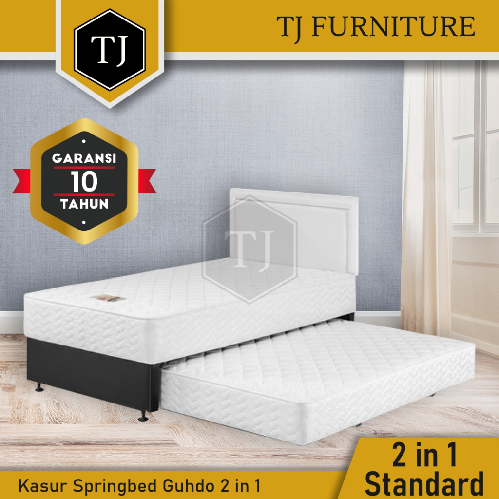 Jual Guhdo Springbed Standard 2 in 1 / Kasur Spring Bed 2in1 Sorong Full Set Sandaran HB ...