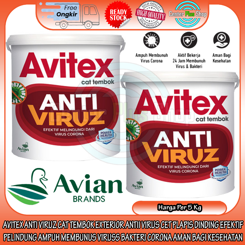 Jual AVITEX ANTI VIRUZ CAT TEMBOK EXTERIOR ANTII VIRUS 5 KG CET PLAPIS ...