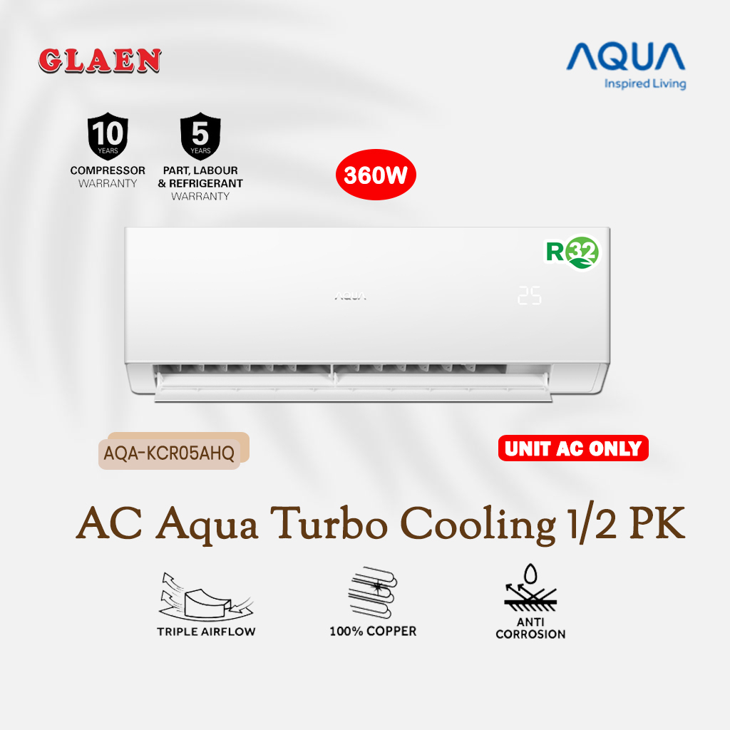Jual Ac Aqua Turbo Cooling 1/2 PK AQA-KCR5FQDL | Aqua KCR5FQDL Ac Aqua 1/2 Pk Unit Only | Shopee ...