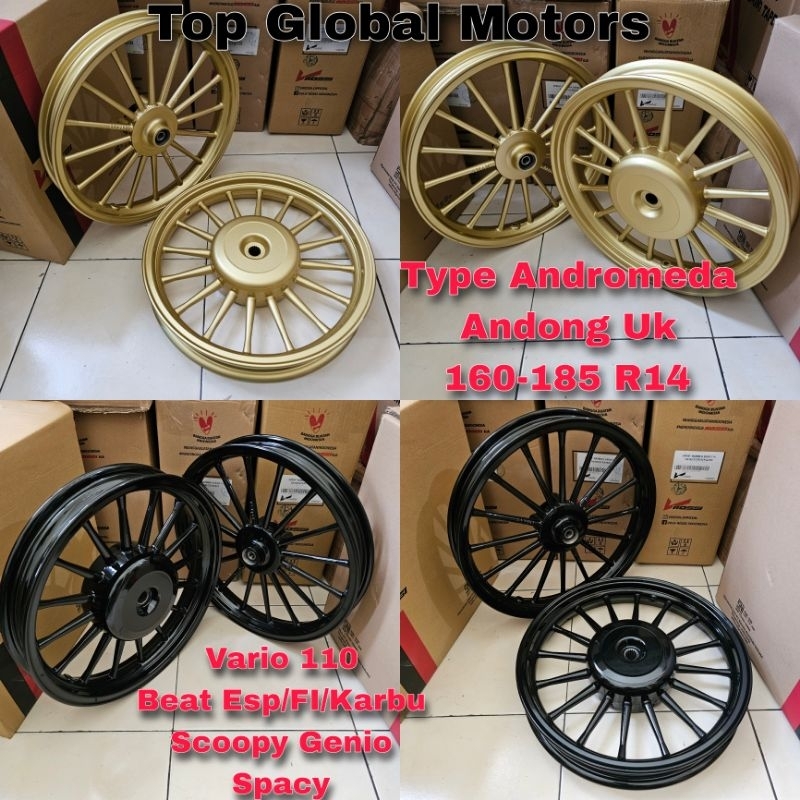 Jual Velg Rossi Andong Vario Beat Scoopy Genio Uk 160-185 Ring 14 ...