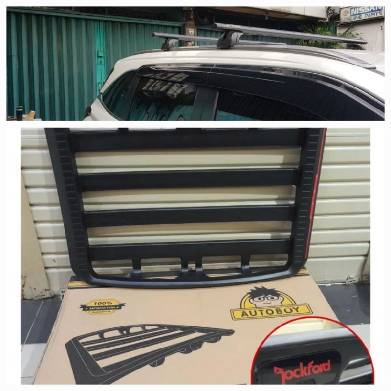 Jual rak bagasi atas mobil universal + crossbar kaki rak jepit roofrail ...